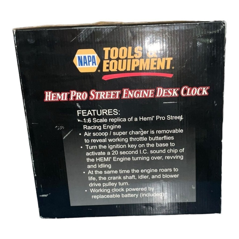 NAPA Tools Hemi Pro Street Engine Desk Clock Multicolor Automotive ...