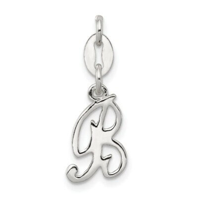 Sterling Silver Script Letter B Initial Charm Pendant 0.67 Inch | eBay
