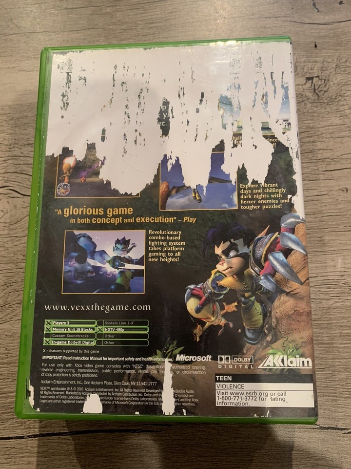 Vexx; Boxed (Microsoft Xbox, 2003) 21481402763| eBay