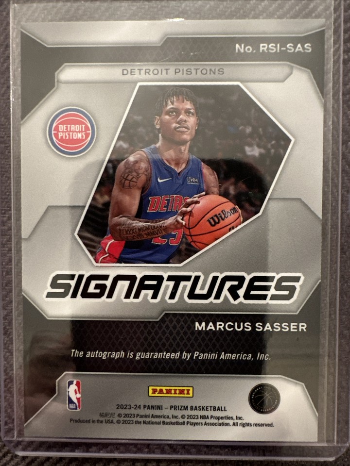 2023-24 Panini Prizm Marcus Sasser Rookie Auto Signatures RC Detroit ...