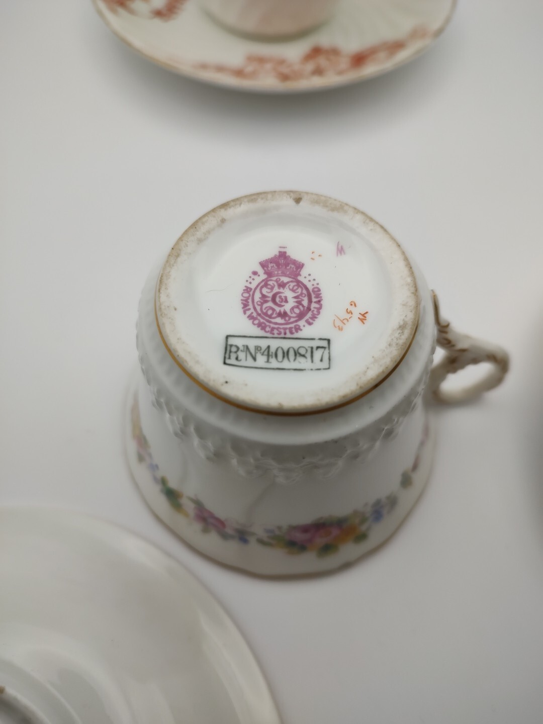 Antique Cups & Saucers Crown Royal Worcester Imperial Myott Plate ...