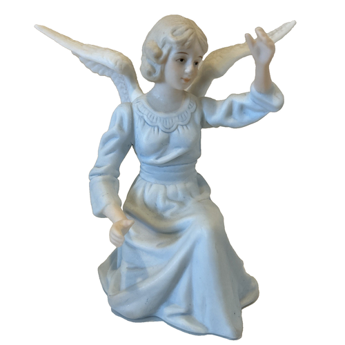 The Christopher Collection Ceramic Angel Figurine Blue Dress Lefton | eBay
