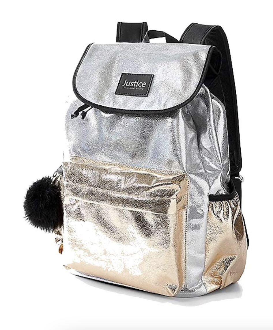 Justice Metallic Backpack Gold | eBay