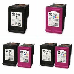 HP 301 / 301XL Black & Colour Ink Cartridges For DeskJet 2540 Inkjet ...