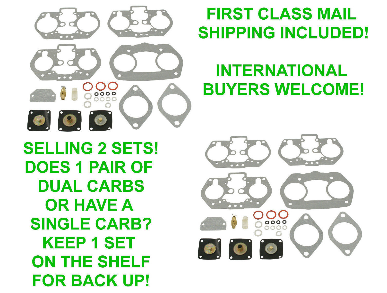 X2 EMPI 2362 WEBER 40-44 IDF 40-44 HPMX CARBURETOR REBUILD KIT VW BUGGY ...