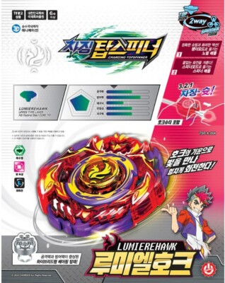 Charging Topspinner Lumiere Hawk Model Battle Top Spinner Toy ...