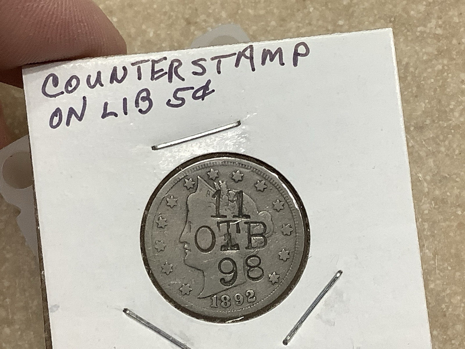 1892 Liberty Nickel Counter Stamped Coin | Old Stock, Free Shipping