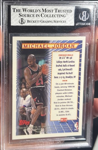1996 Topps Mystery Finest Michael Jordan Borderless Refractor💎BGS 8 2x ...