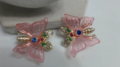 Vintage Pastel Pink Plastic Multicolor Rhinestone Insect Scatter ...