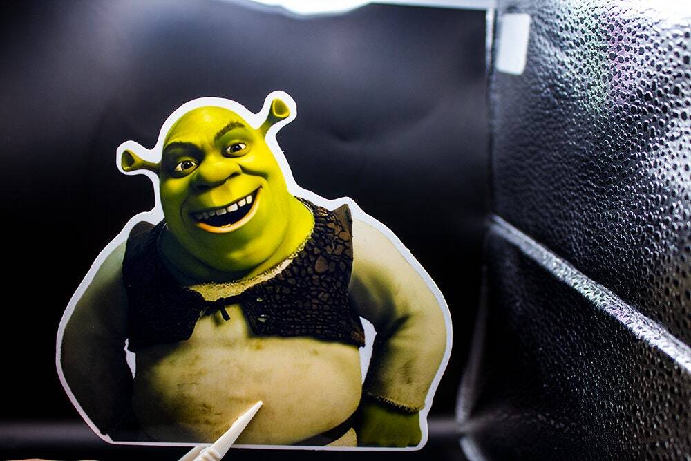 Shrek Car Peeker Sticker Donkey Decal Ogre Gift 5in Glossy/Holographic ...