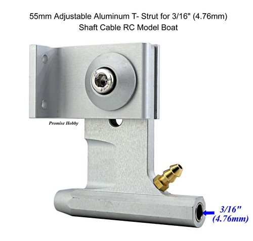 55mm Adjustable Aluminum T- Strut for 3/16" (4.76mm) Prop Shaft Cable ...