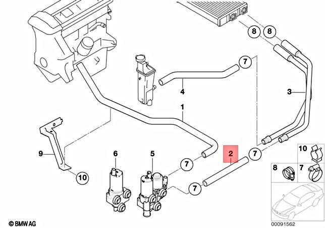 Genuine BMW E46 Hose For Double Pipe And Heater Control Valve OEM ...