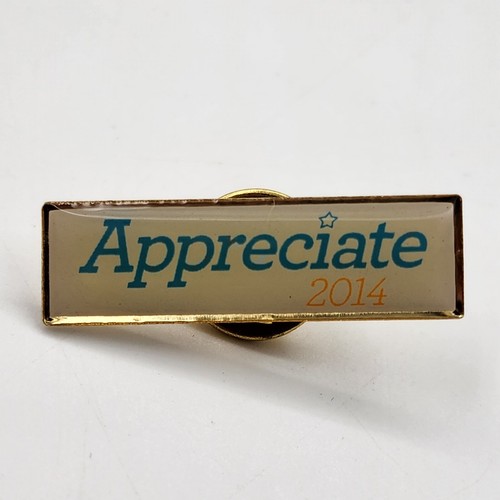 Appreciate 2014 Employee Lapel Pin Rectangle Yellow Gold Tone | eBay