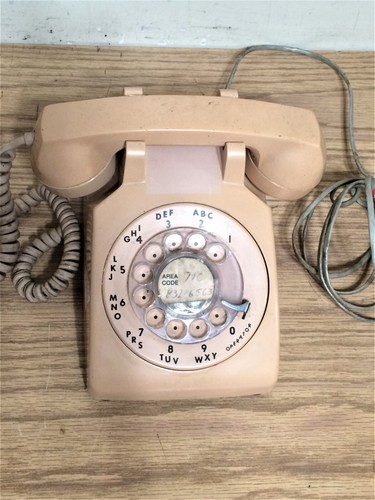 Vintage ITT 500 Style Beige Rotary Desk Office Phone Tested Works! | eBay
