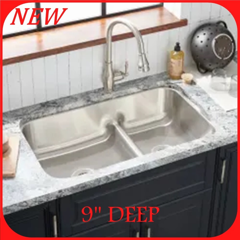 Mirabelle 34" Double Bowl Kitchen Sink stainless undermount | eBay
