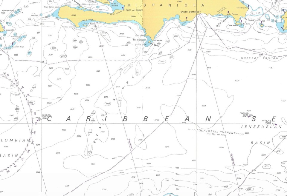 4402 North Atlantic Ocean Caribbean Sea Chart Map Maritime Marine Wall ...