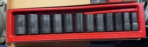 NEW Snap On 312IMS 12-pc 1/2" Drive 6-pt SAE Semi Deep Mid Impact ...