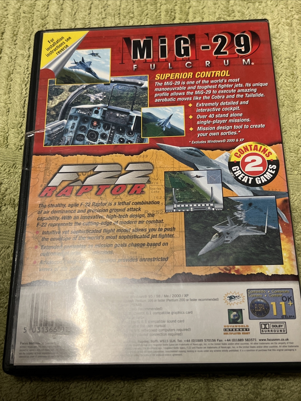 MiG29 Fulcrum & F22 Raptor PC CD ROM GAMES | eBay