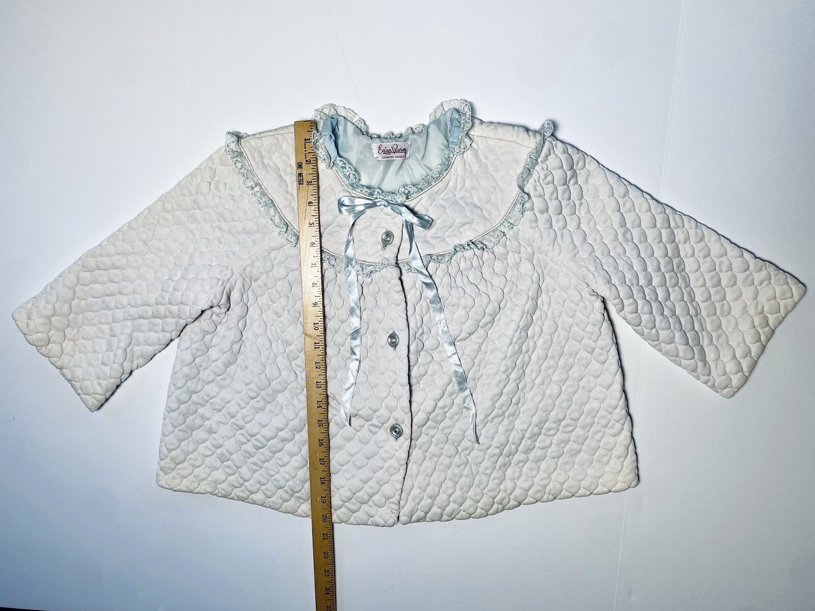 Vintage Boudoir Jacket Bed Coat 1960s Quilted Blue Pinup Swing Lace ...