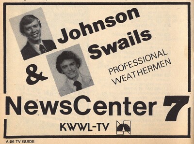 1980 KWWL IOWA TV NEWS AD / TERRY SWAILS & CRAIG JOHNSON WEATHER ...