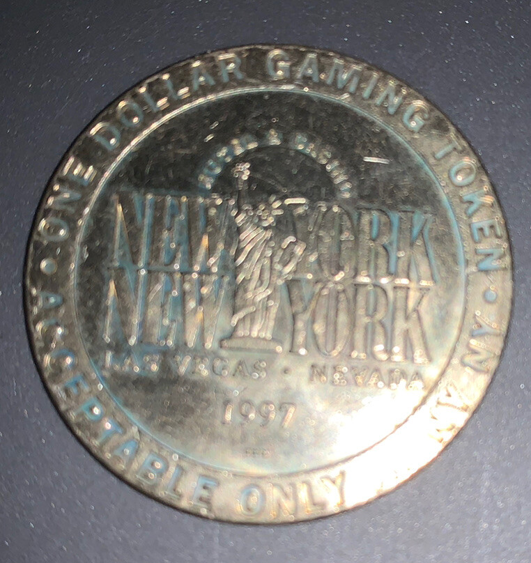 $1 SLOT TOKEN COIN NEW YORK NEW YORK CASINO 1997/RWM MINT LAS VEGAS ...