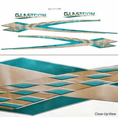 Glastron Gs 180 / 205 Gold/Aquamarine/Silver Boat Decals (Set Of 5 ...