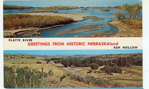 OGALLALA,NEBRASKA-PLATTE RIVER/ASH HOLLOW-GREETINGS-#ICS73913L2-4-(NE ...