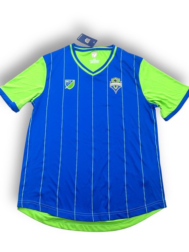 NWT Official MLS Brand Seattle Sounders Men's Soccer Jersey Shirt Blue ...