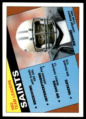 1984 TOPPS TEAM LEADERS - GEORGE ROGERS NEW ORLEANS SAINTS #299 | eBay