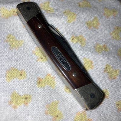 Vintage Buck Knife Model 705 Pocket Knife With Wood Handle And Two ...