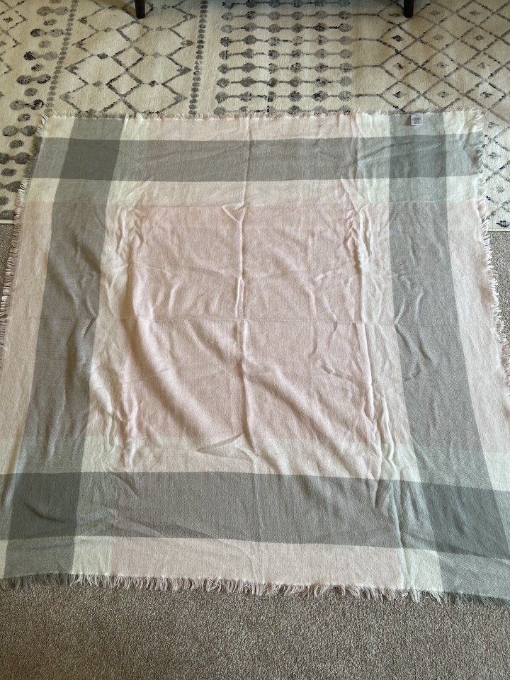 Pink Gray White Square Scarf Women’s OSFM Wrap Shawl Blanket 52” | eBay