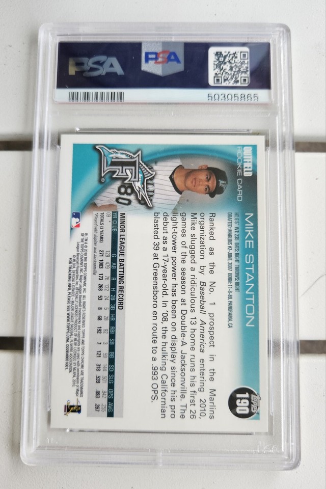 2010 Topps Chrome Mike Stanton Rookie Card Marlins #190 PSA 8 | eBay