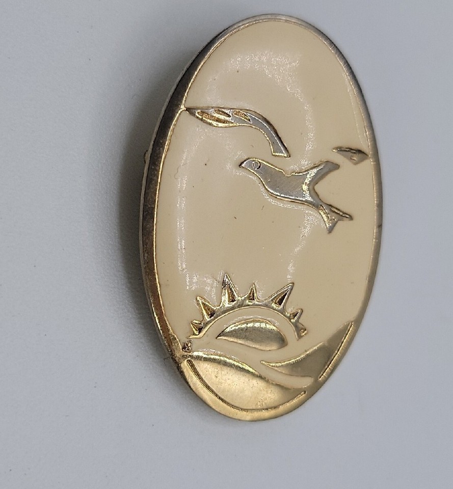 Bird Sunset Sunset Brooch Pin Bird Above Sunset Enamel Perfect ...
