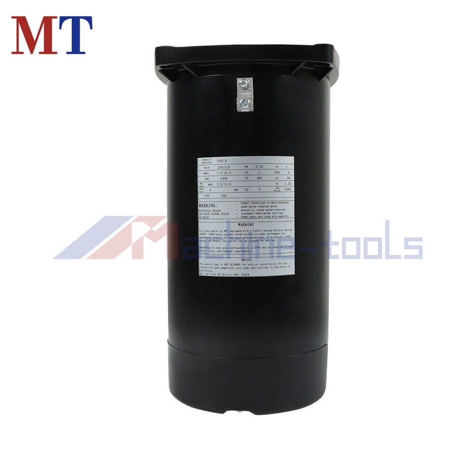 USQ1102 1HP 115/230V Pool Motor 3450RPM 48Y Frame Square Flange Pool ...