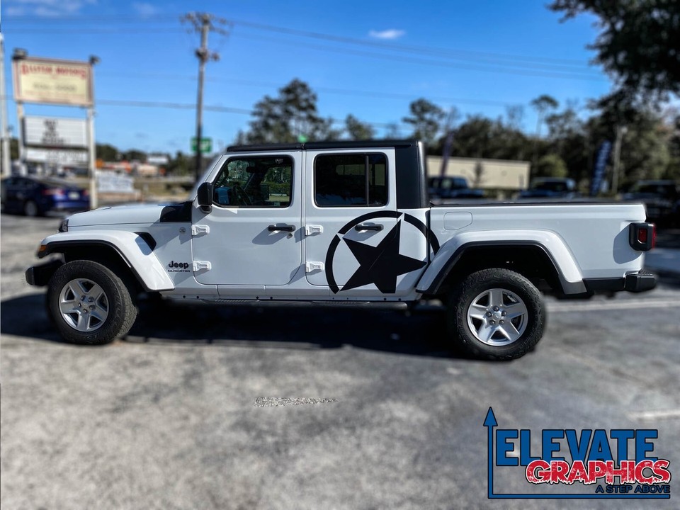2020-2026 Fits Jeep Gladiator Stripes Side Ripped Star Decals Vinyl 3M ...