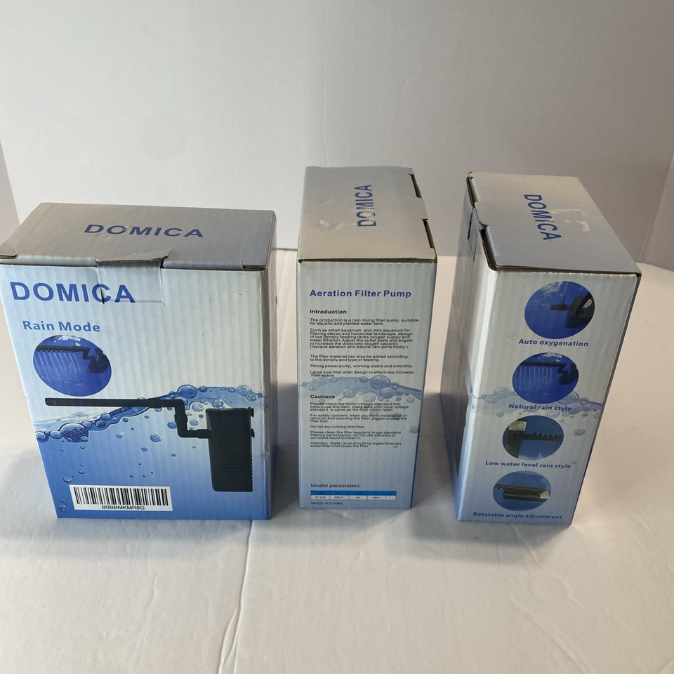 DOMICA Aquarium Fish Tank Pump Internal Submersible Filter 5-15 Gallon Lot Of 3 | eBay