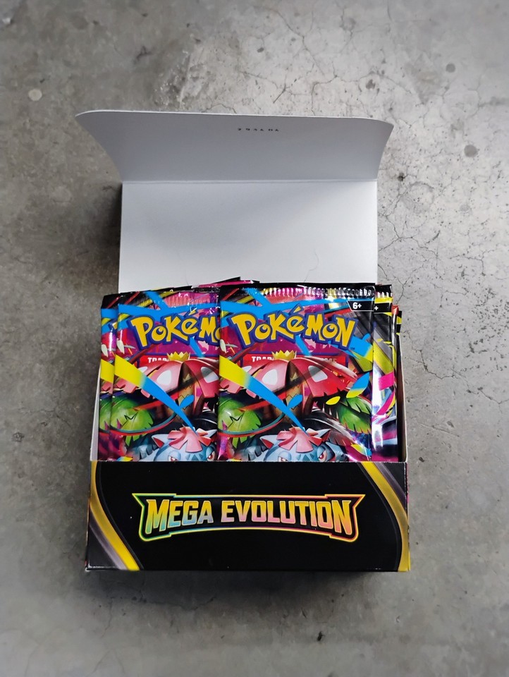Pokemon Case Of 6 *EMPTY* MEGA EVOLUTION Booster Boxes w 36 Empty Packs ...