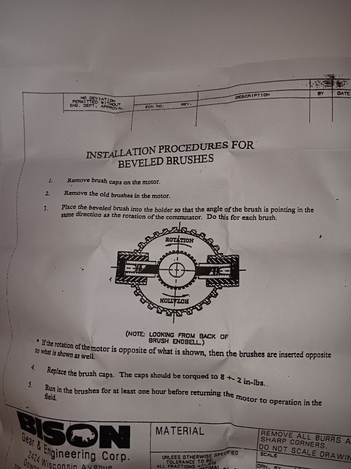 NEW GENUINE BISON GEAR & ENGINEERING P158-200-9000 GGX 2-PACK EARED MOTOR BRUSH | eBay