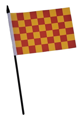 Red and Yellow Check Small Hand Flag (6" x 4") | eBay UK