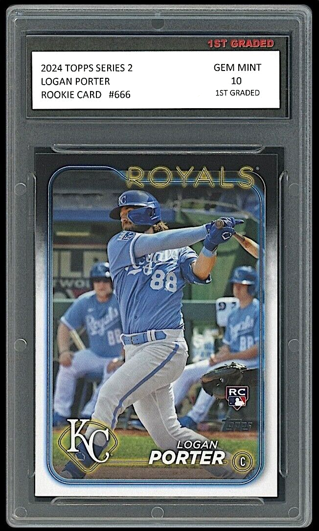 Logan Porter 2024 Topps Series 2 MLB 1st Graded 10 Rookie Card Royals ...