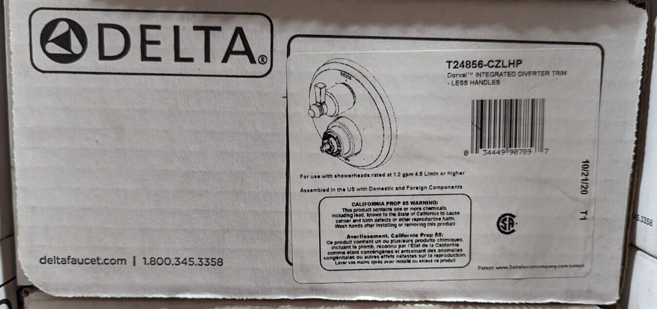 Delta T24856-CZLHP Champagne Bronze Dorval 2-Handle Valve Trim Less ...