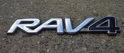 Toyota RAV4 emblem badge decal logo OEM Factory Stock chrome rear trunk ...