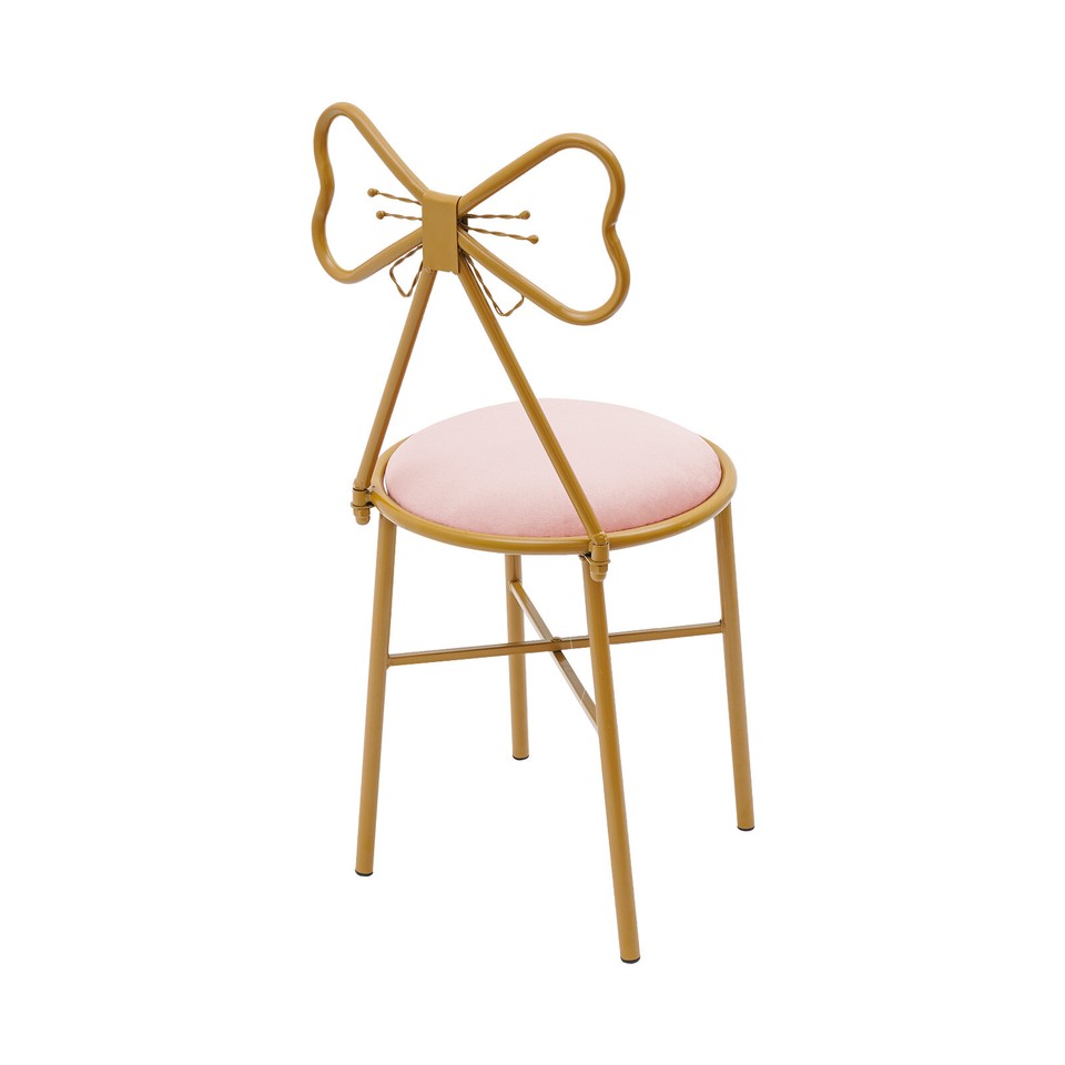 Butterfly Backrest Chair Vanity Stool Dining Velvet Stool Chair Makeup ...