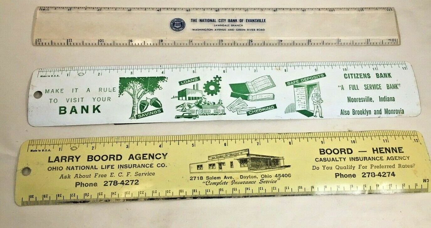 Lot of 3 Vintage Advertising Rulers | eBay