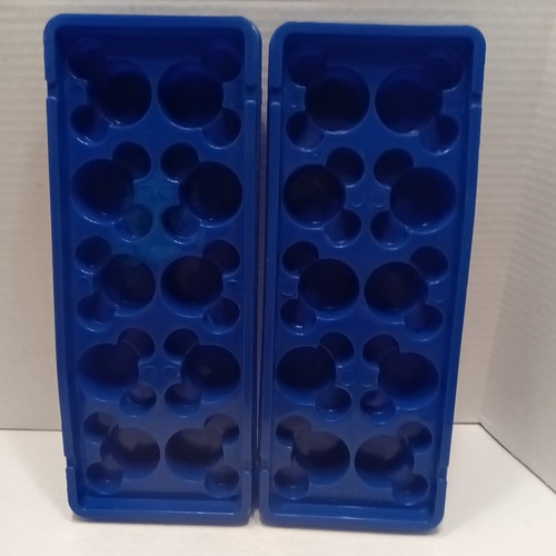 2 ~ Disney MICKEY MOUSE Ice Cube Tray Plastic Blue Candy Molds Stacking ...