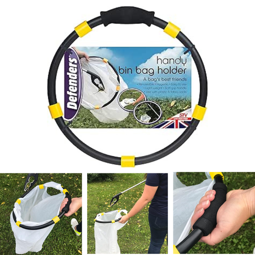 Defenders Black Handy Hoop Ring Sack Bin Refuse Garbage Bag Holder ...