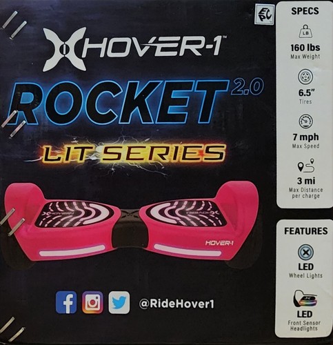 Hover-1 Rocket 2.0 LED Lights 160 Lbs Max Speed 7 mph UL Certified Pink - NEW | eBay