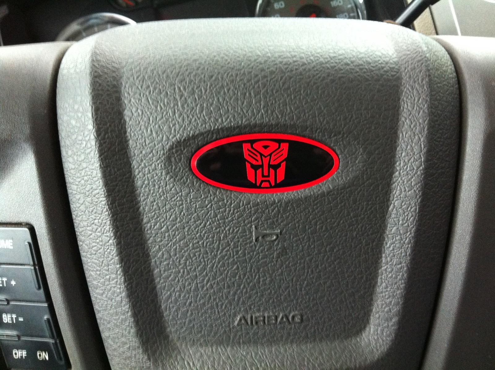 TRANSFORMERS AUTOBOT Ford Steering Wheel Oval Emblem Decal Overlay | eBay