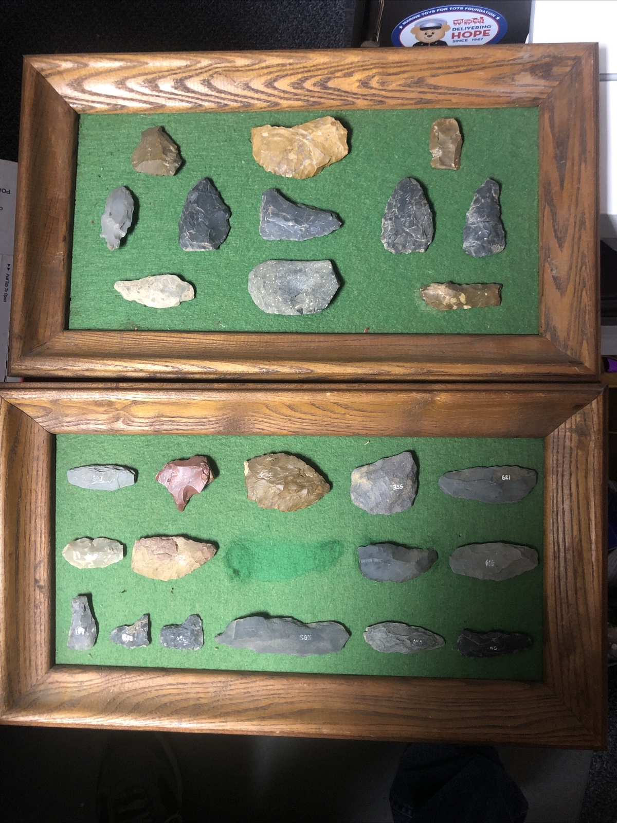 2 Frames Of 26 Native American Indian Artifacts Ex Walt Podpora ...