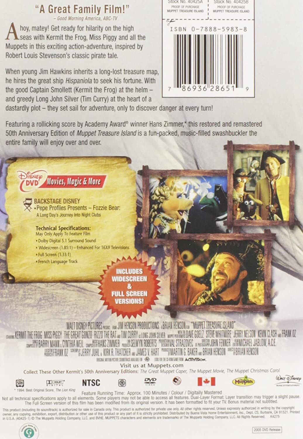 Muppet Treasure Island - Kermit's 50th Anniversary Edition (DVD) (US ...